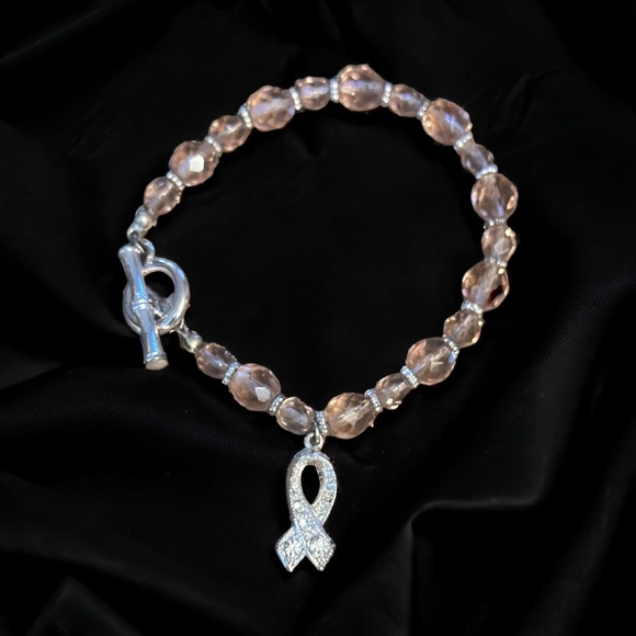 Jewelry | Breast Cancer Awareness Bead Toggle Bracelet | Poshmark